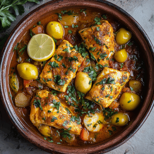 Moroccan Fish Tagine with Ginger and Saffron