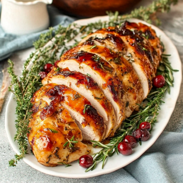 Maple Glazed Turkey Breast with Herbs